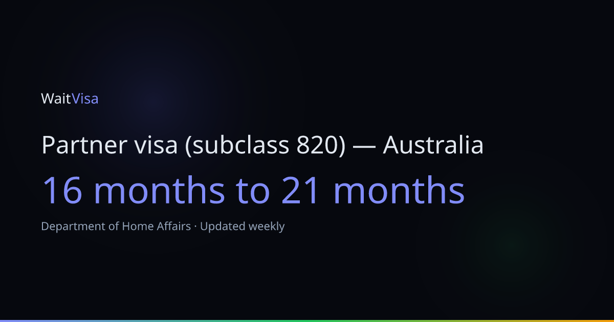 Partner visa (subclass 820) Processing Time — Australia — WaitVisa