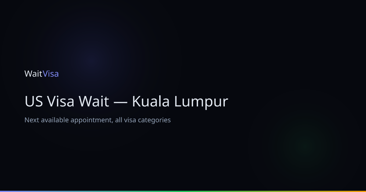 US Visa Appointment Wait Times — Kuala Lumpur Consulate — WaitVisa