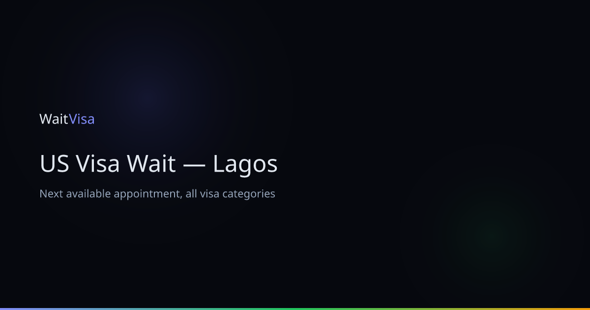 US Visa Appointment Wait Times — Lagos Consulate — WaitVisa