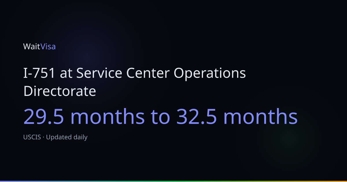 I-751 Processing Time — Service Center Operations Directorate — WaitVisa