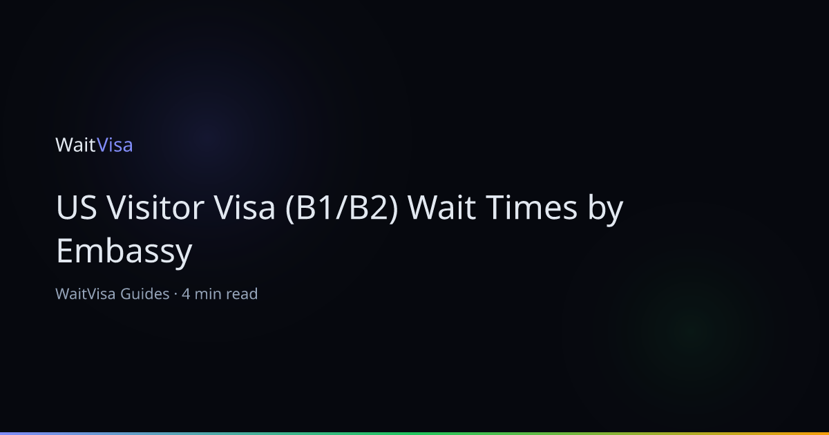 US Visitor Visa (B1/B2) Wait Times by Embassy — WaitVisa